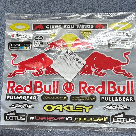 Oakley | Wall Decor | Oakley Red Bull Wall Decor Stickers Red Yellow ...